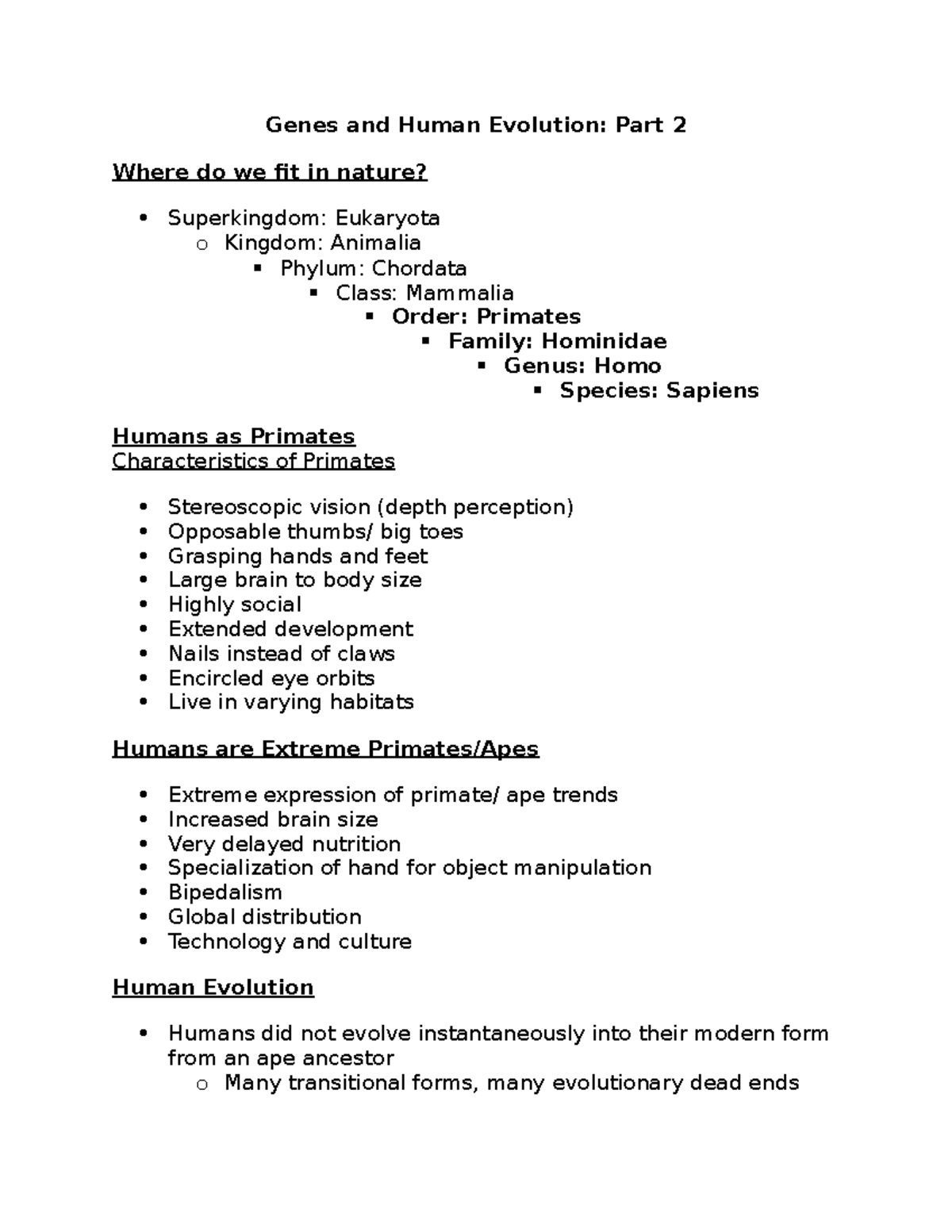 Genes and Human Evolution pt 2 - Genes and Human Evolution: Part 2 ...