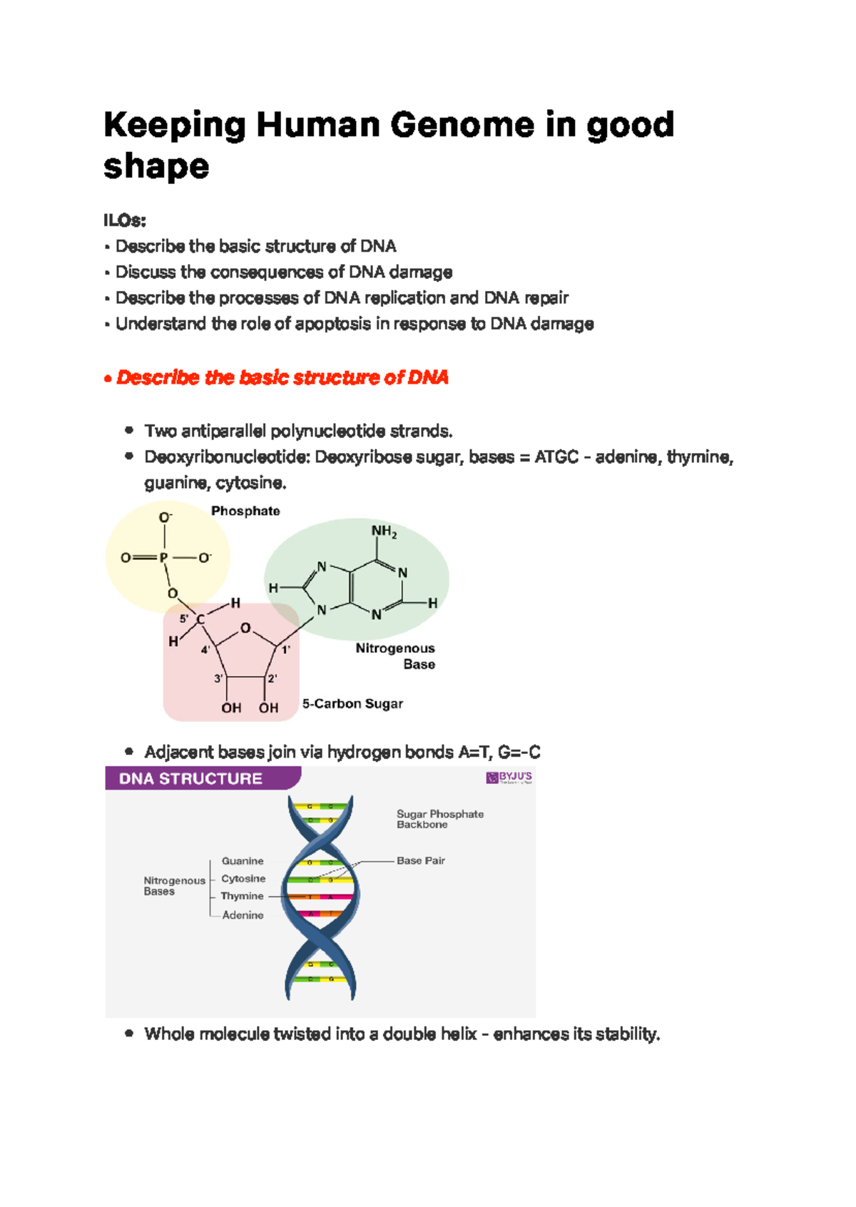 Human Genome - Ke e p i n g H u m a n G e n o m e i n g o o d s h a p e ...