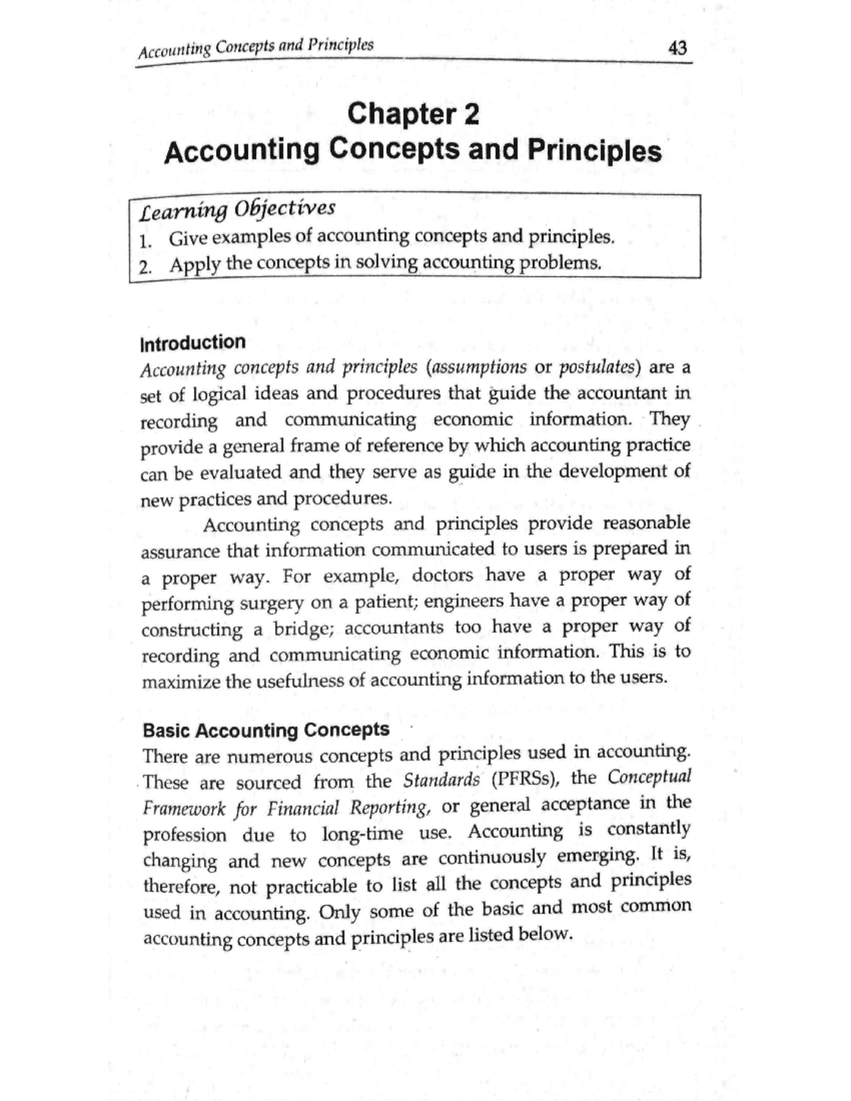 Chapter 2 - Accounting Concepts AND Principles - Give examples of accounting concepts and - Studocu
