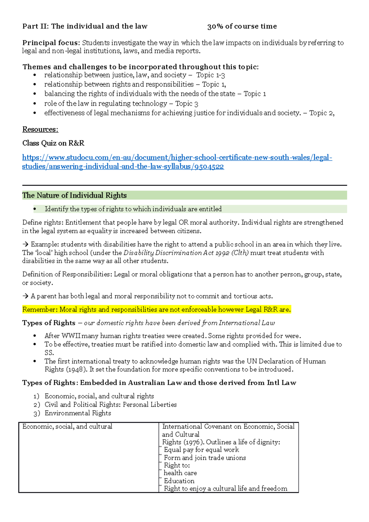 1. Your rights and responsibilities - Part II: The individual and the ...