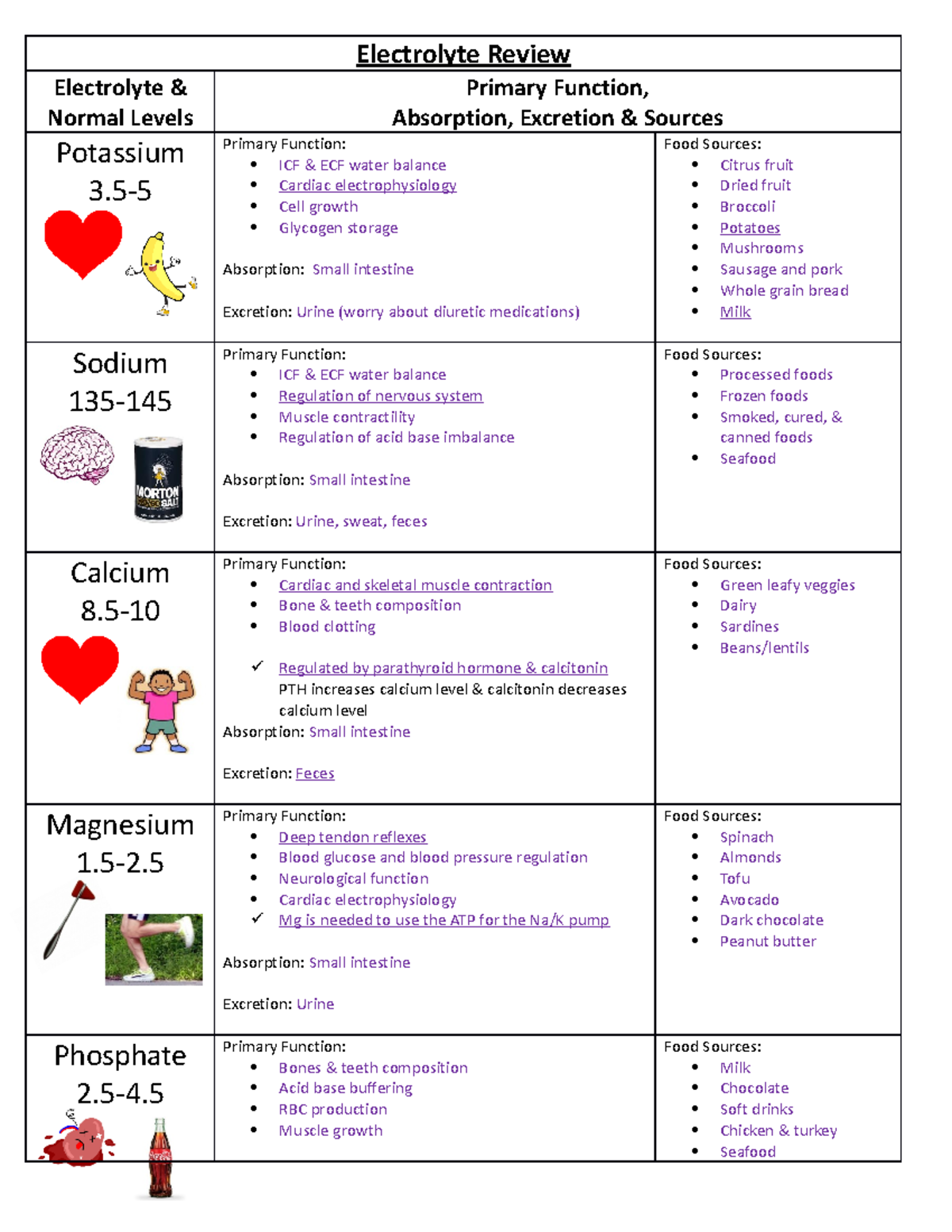 Electrolyte Review Filled Out - Electrolyte Review Electrolyte & Normal ...