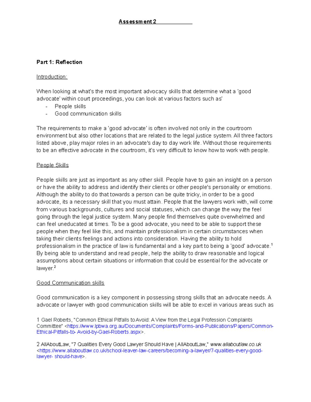 Assessment 2 - Part 1: Reflection Introduction: When looking at what’s ...