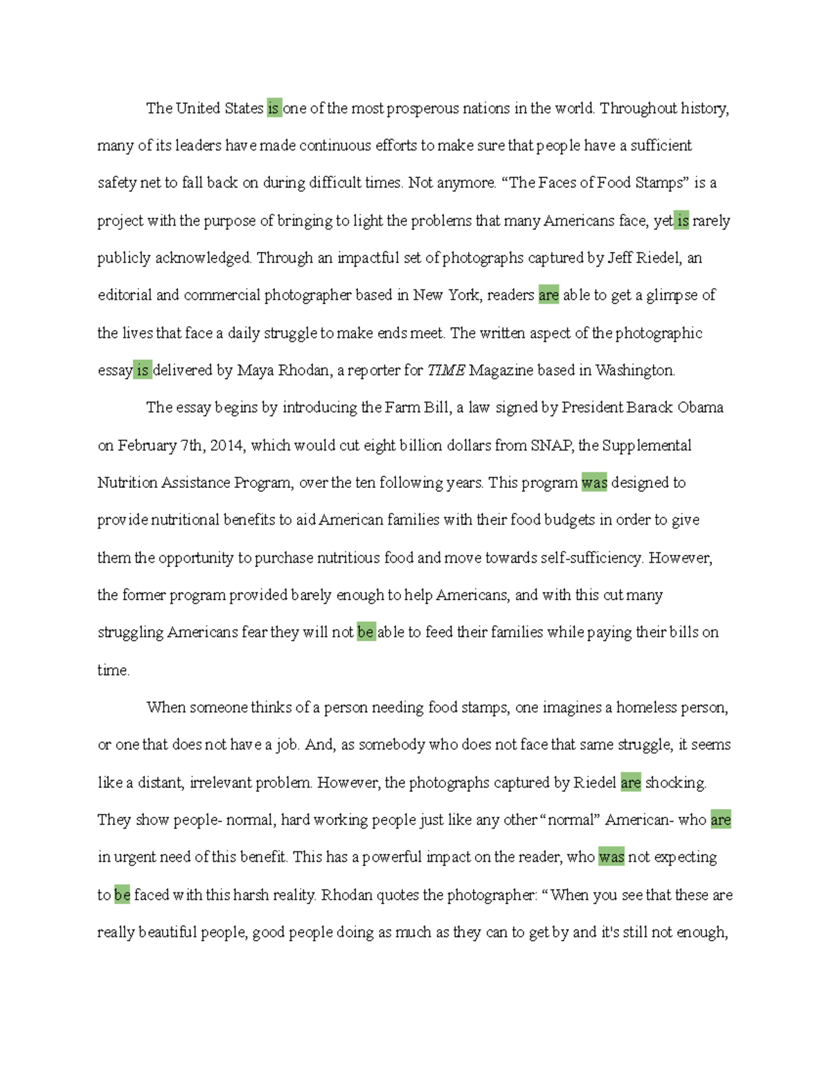 Essay #1 - The United States is one of the most prosperous nations in ...