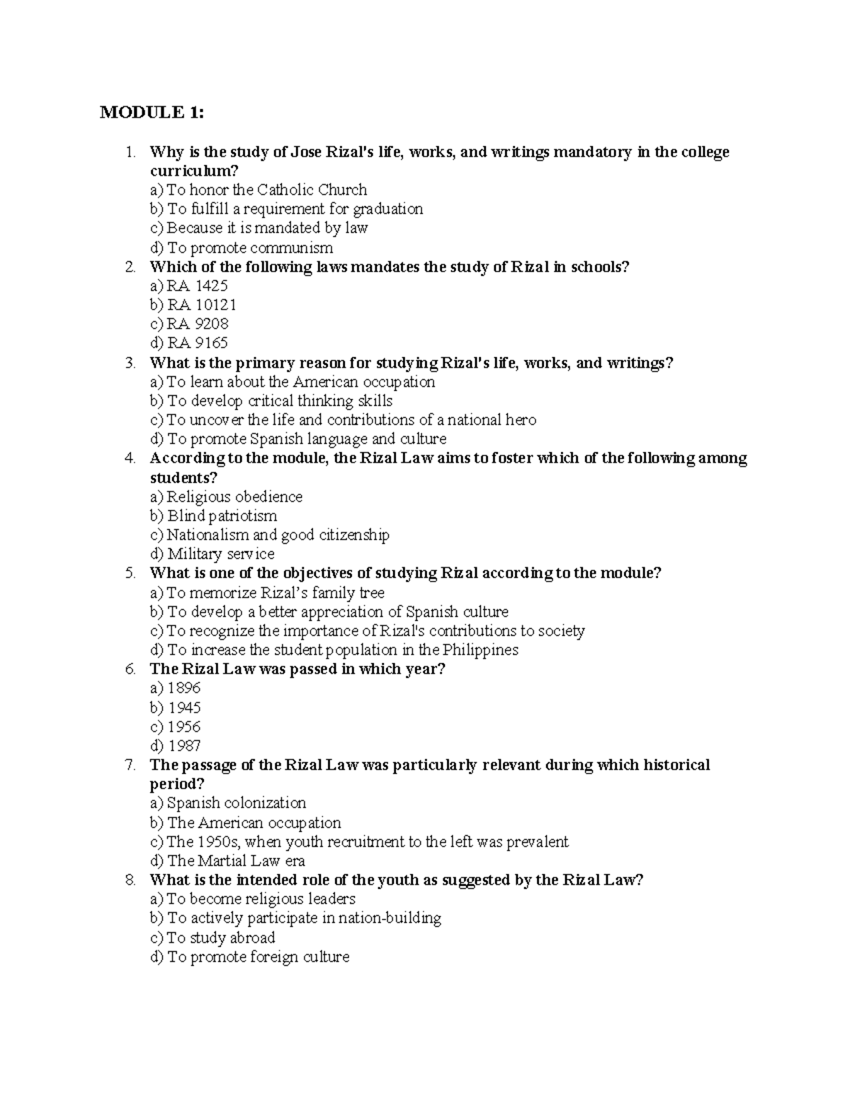 Reviewer HIS 007 P1 - bbdddd - MODULE 1: 1. Why is the study of Jose ...