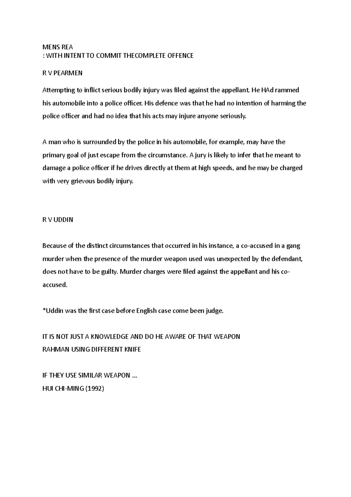 Attempt TO Crime to party crime party crime - MENS REA : WITH INTENT TO ...