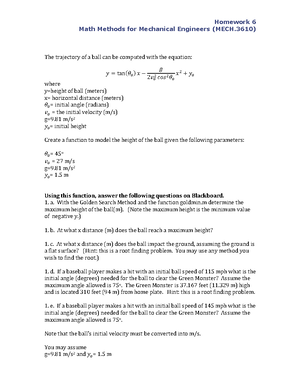 Math Methods Homework 1 - Homework 2 Math Methods for Mechanical ...