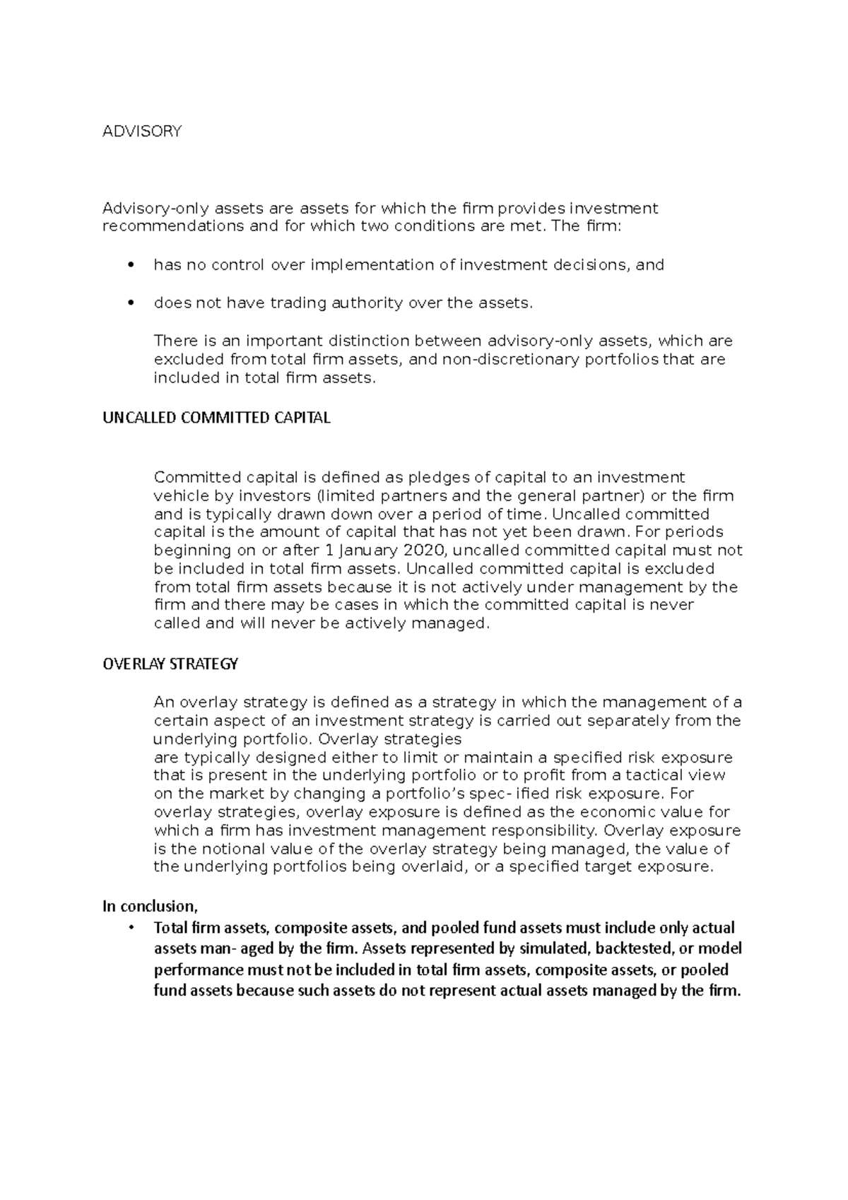 Ppt - Best doc- covers all you need - ADVISORY Advisory-only assets are ...