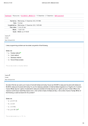 CS 3304 Analysis of algotithm Graded Quiz unit 4 - Started on Wednesday, 7 December 2022, 2:59 ...