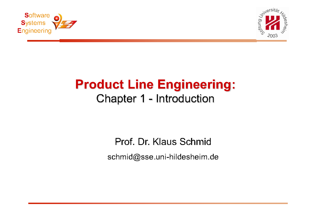 PLE-lecture-chap1 intro - Systems Engineering Product Line Engineering ...