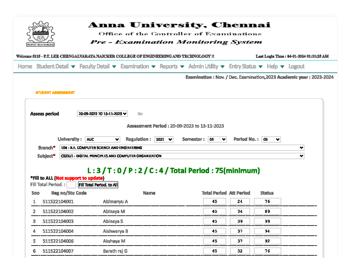 Dpco-cs - good - ANINA UNIVERSITY Anna Universily, Chemmai Office of ...