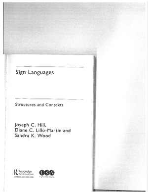 Phonology - asl article - ASL101 - Studocu