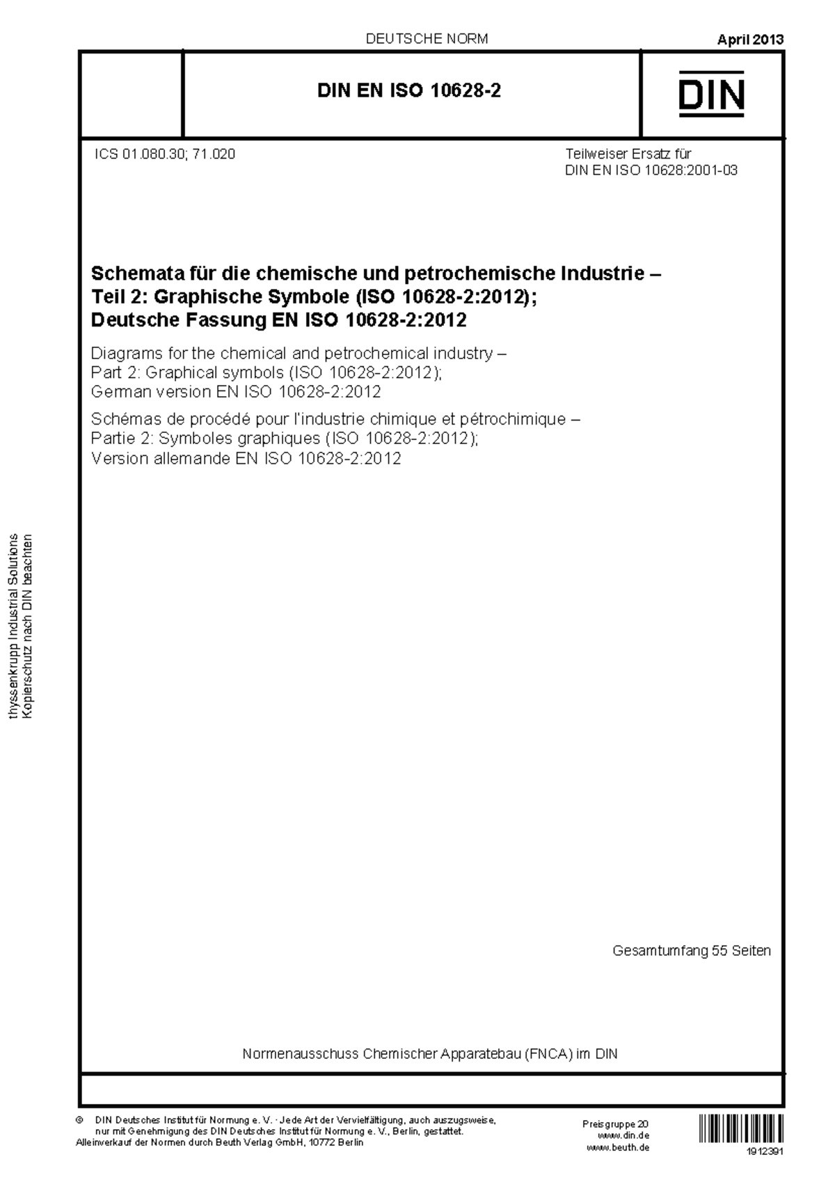Diagrams for the chemical and petrochemical industry part i en iso ...