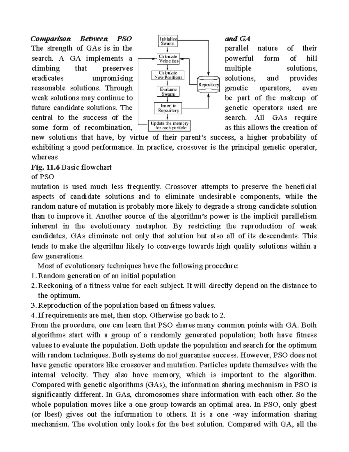 Comparison Between PSO and GA - A GA implements a powerful form of hill ...