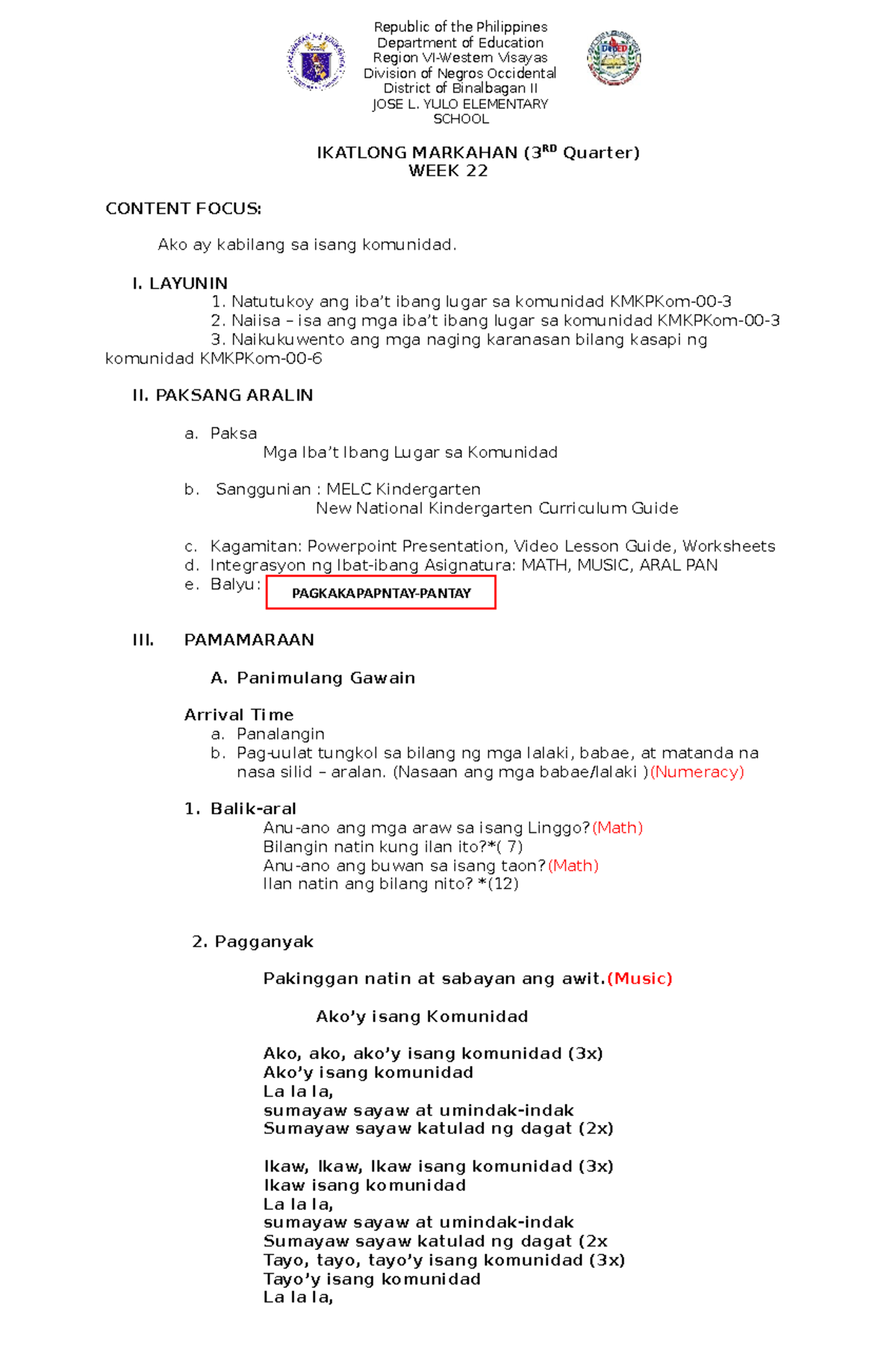 OBJ 10 - output - Republic of the Philippines Department of Education ...