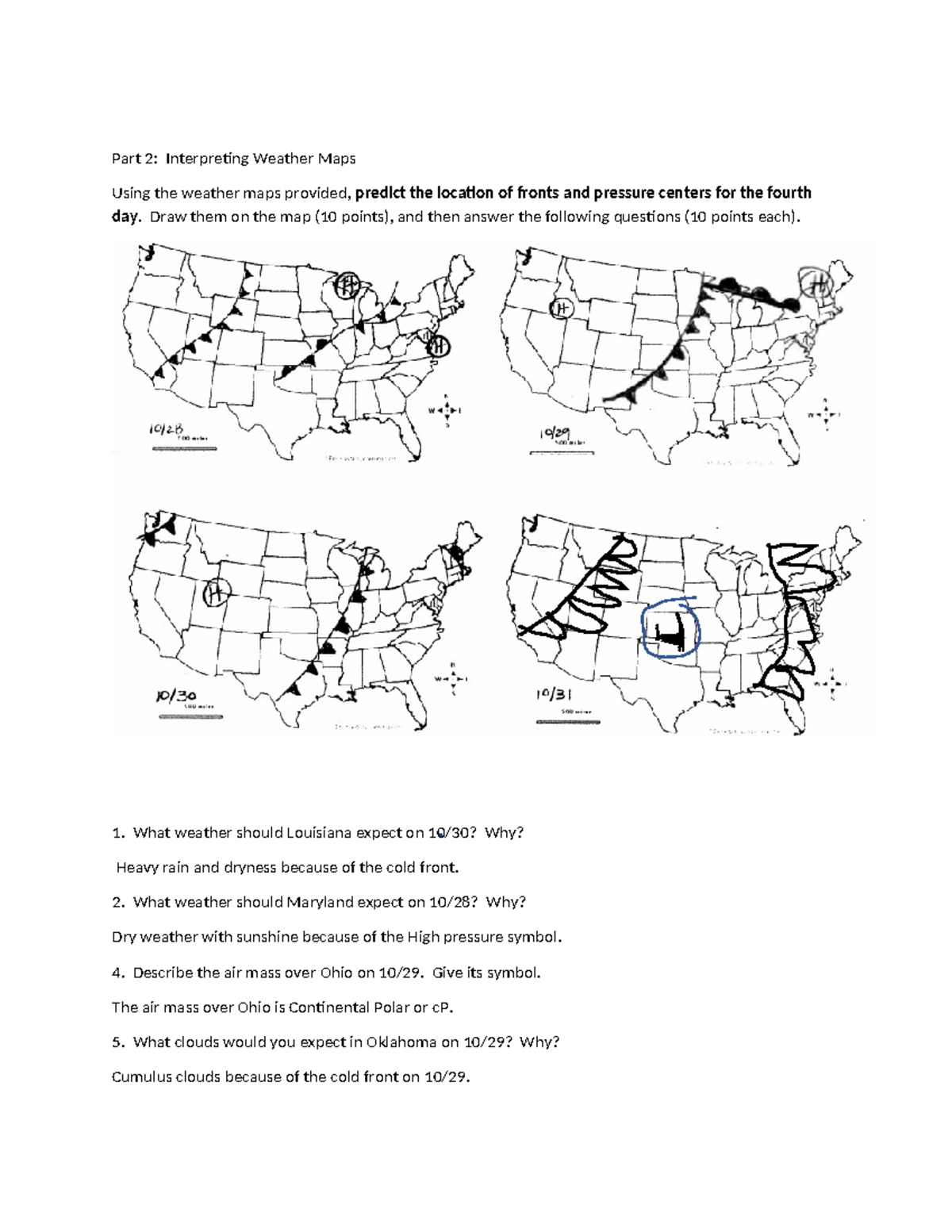 Quarter 3 3 quarters in the pocket - Part 2: Interpreting Weather Maps Using the weather maps ...