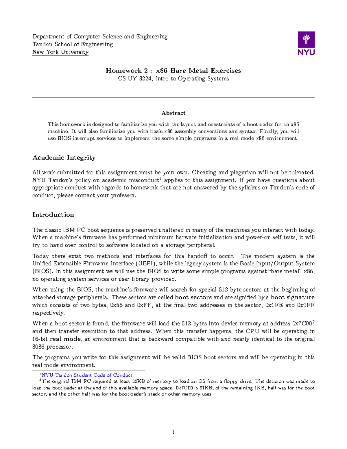 Hw2 exs - Homework 2 for Operating Systems as Practice - Department of ...