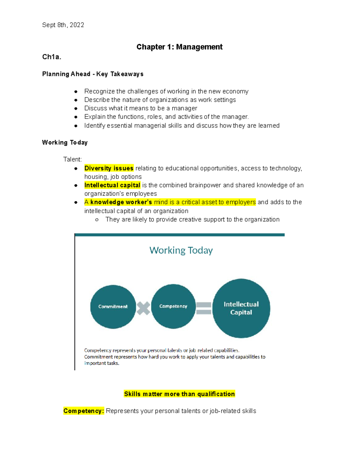 Chapter 1 Management Today - Chapter 1: Management Ch1a. Planning Ahead ...