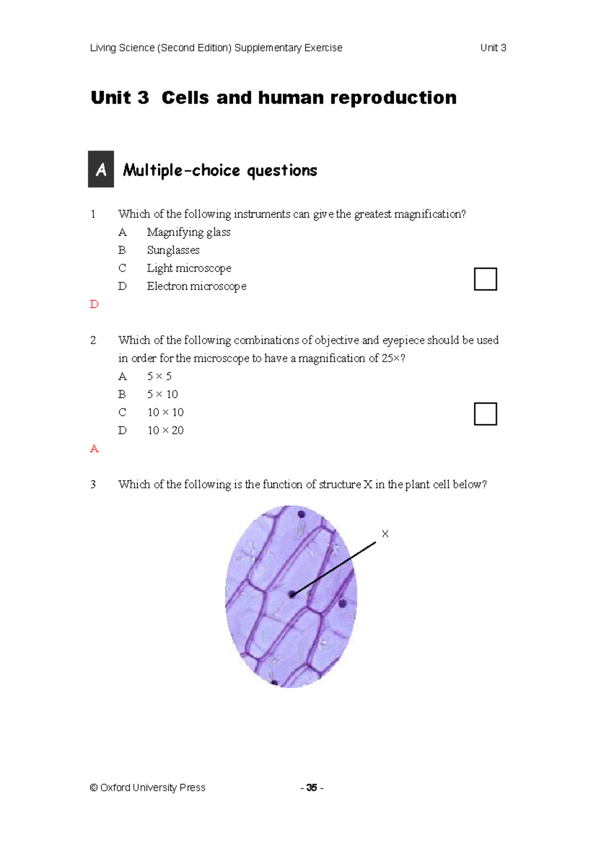 Supp. Ex. - 03 Cells and human reproduction - Unit 3 Cells and human ...