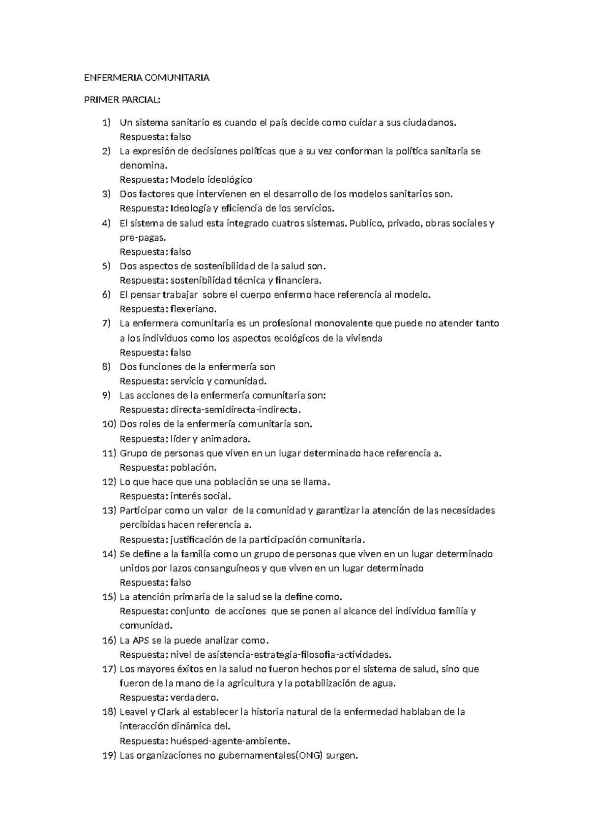 Enfermeria Comunitaria parte 1-1 - ENFERMERIA COMUNITARIA PRIMER PARCIAL: Un sistema sanitario ...