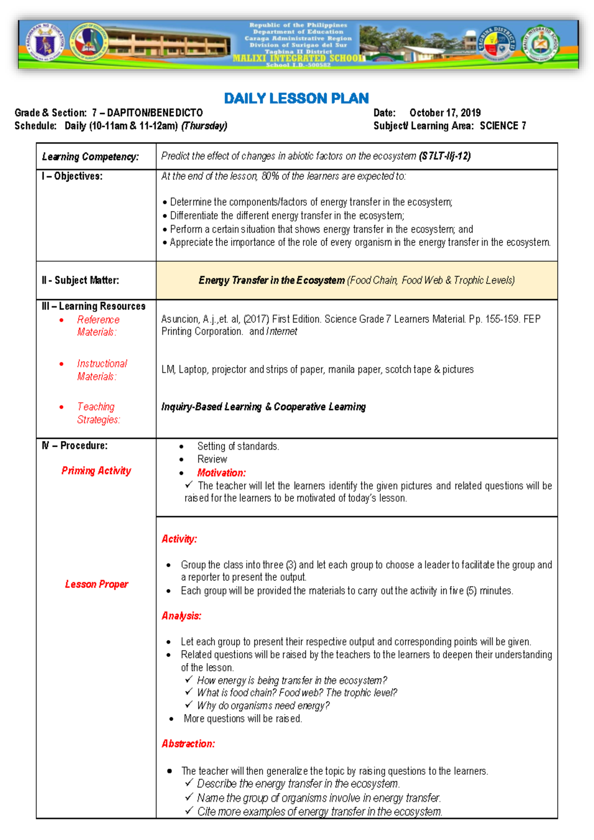Science-7-dlp-for-class-observation-2nd-quarter compress - DAILY LESSON ...
