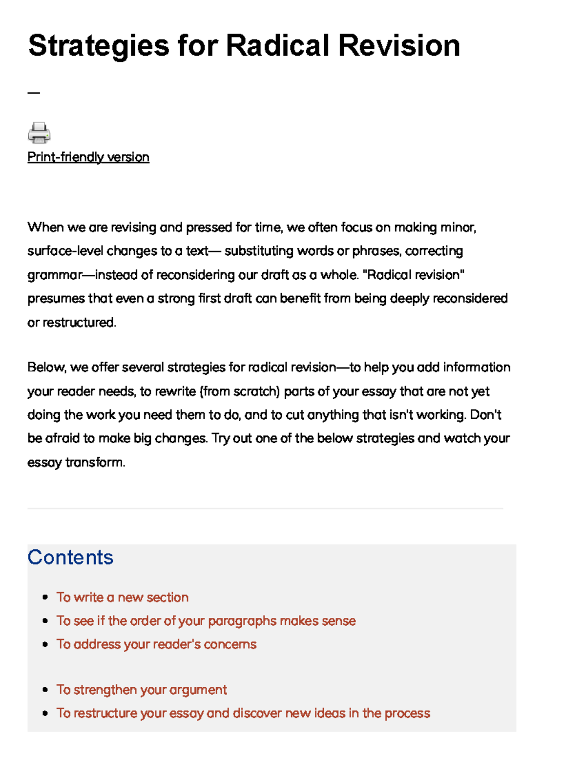 Strategies for Radical Revision - ENGLE 4400E - CCNY - Studocu