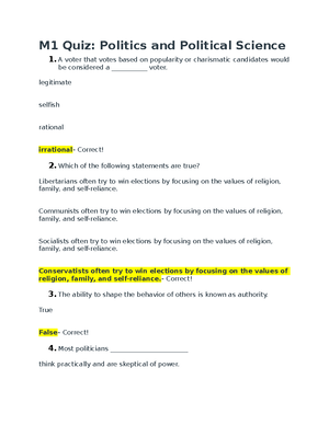 Module-6- political science- Quiz- Elections and Branches of Government ...