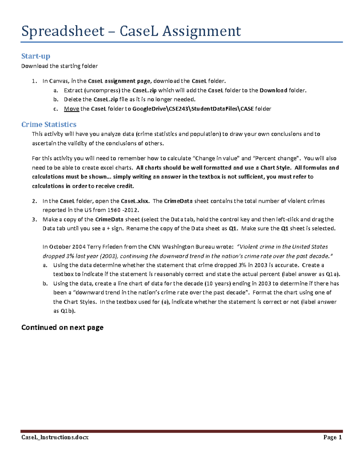 Case L Instructions - asc - CaseL_Instructions Page 1 Spreadsheet ...