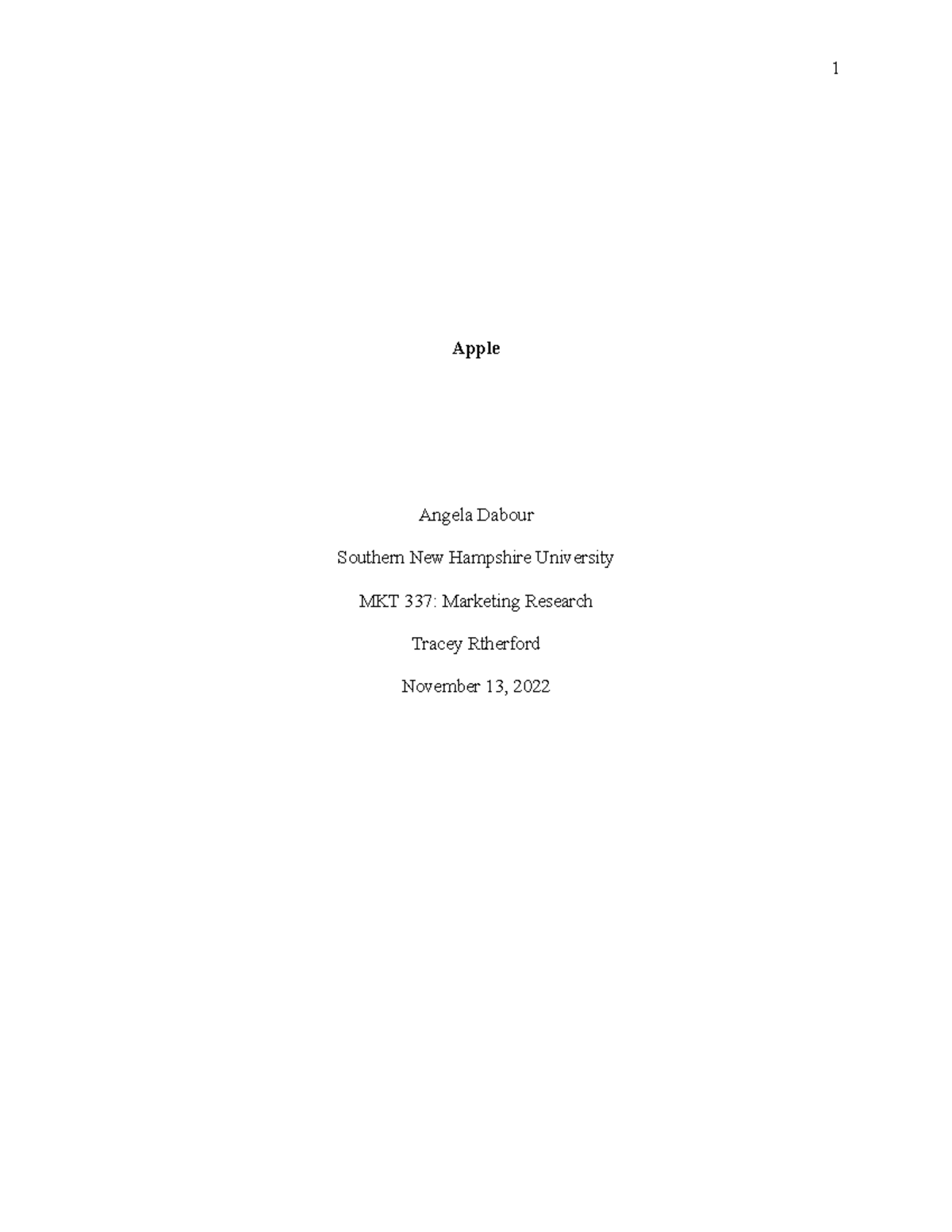 Apple swot - final project - Apple Angela Dabour Southern New Hampshire ...