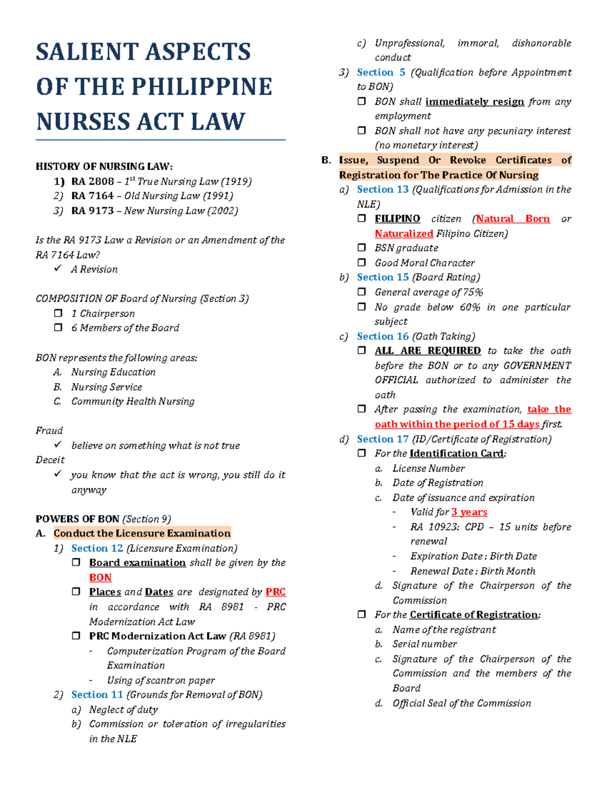 Salient- Aspects-OF-THE- Philippine- Nursing-ACT-LAW - SALIENT ASPECTS ...