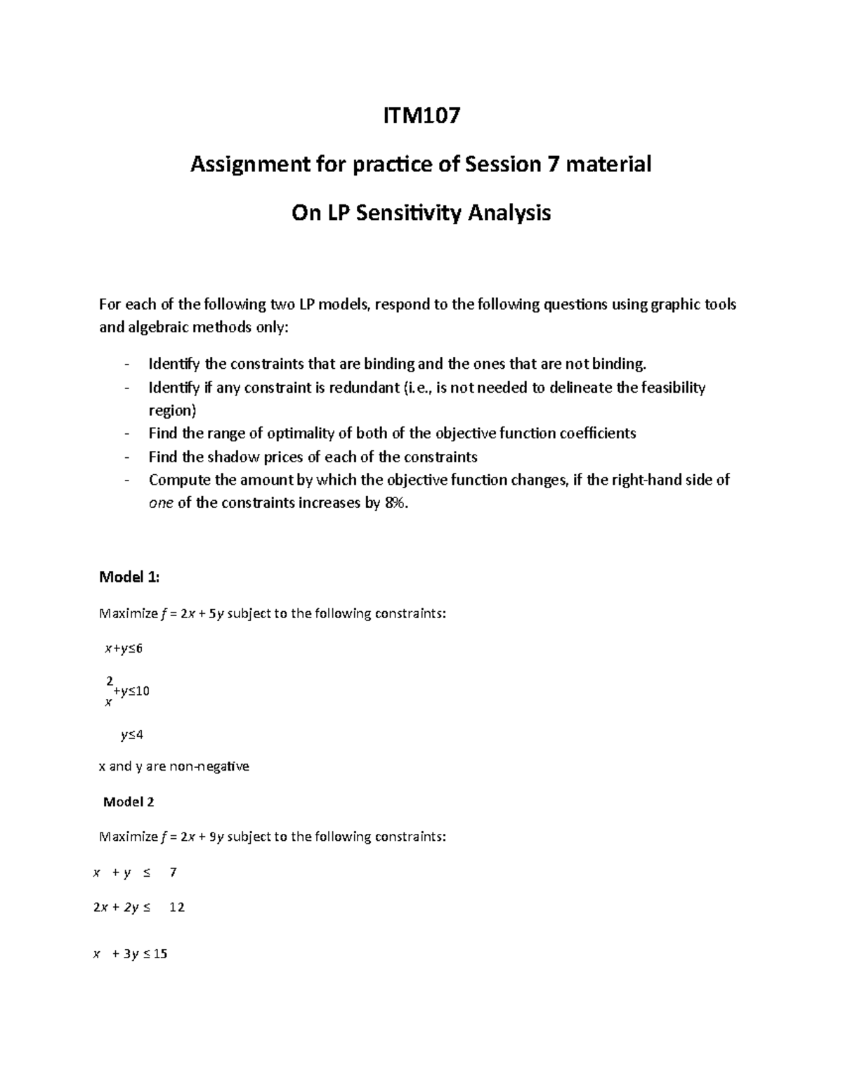 Session 7Assignment To Practice ITM107 - ITM Assignment for practice of ...