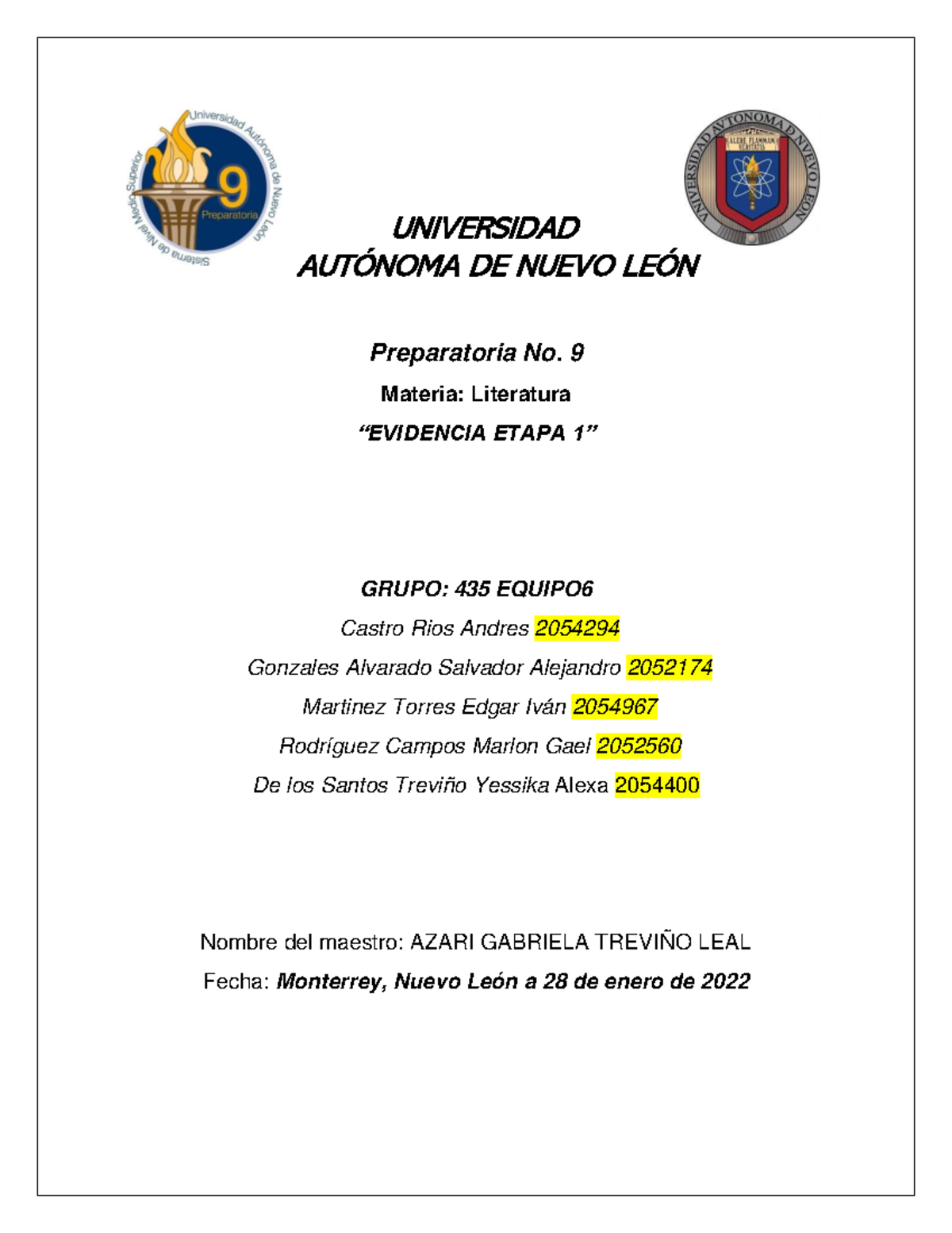 Equipo 6 EV1 LIT - YUYUYUY - UNIVERSIDAD AUTÓNOMA DE NUEVO LEÓN ...