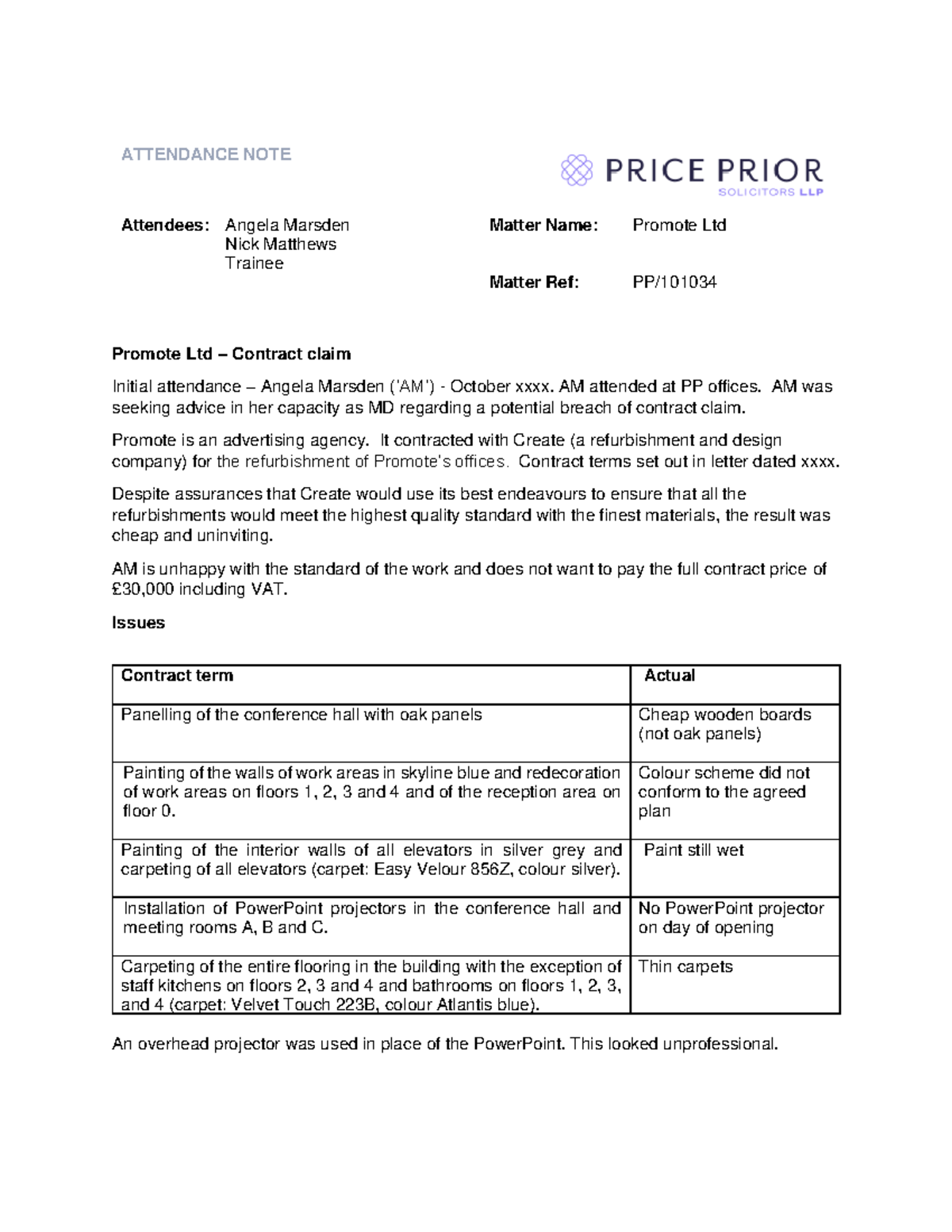 WS4 T1 Consolidate Attendance Note - ATTENDANCE NOTE Attendees: Angela ...
