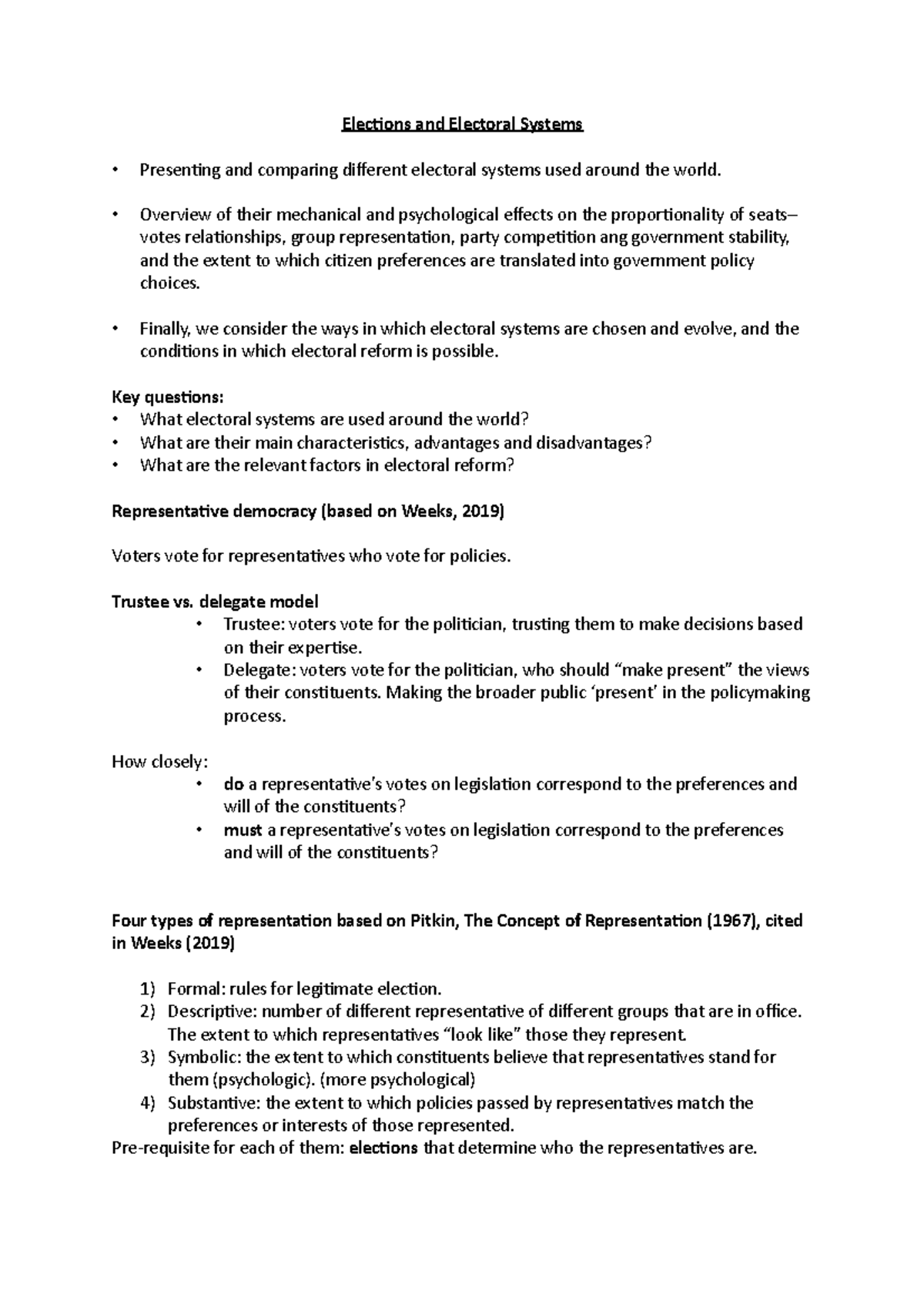 1. Elections and Electoral Systems - Overview of their mechanical and ...