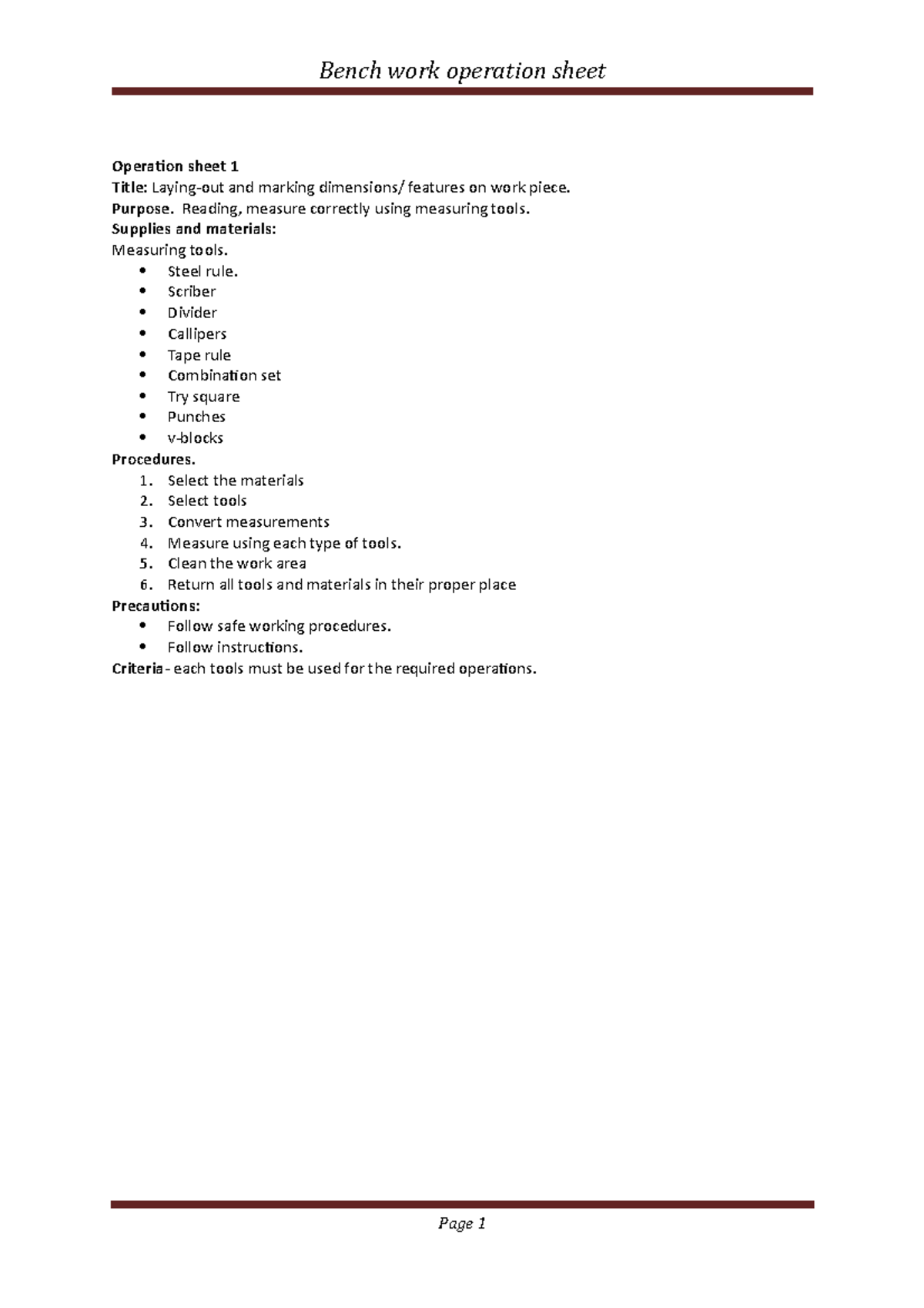 Bench work operation she 2015-02-28 02-26-00200 - Bench work operation ...