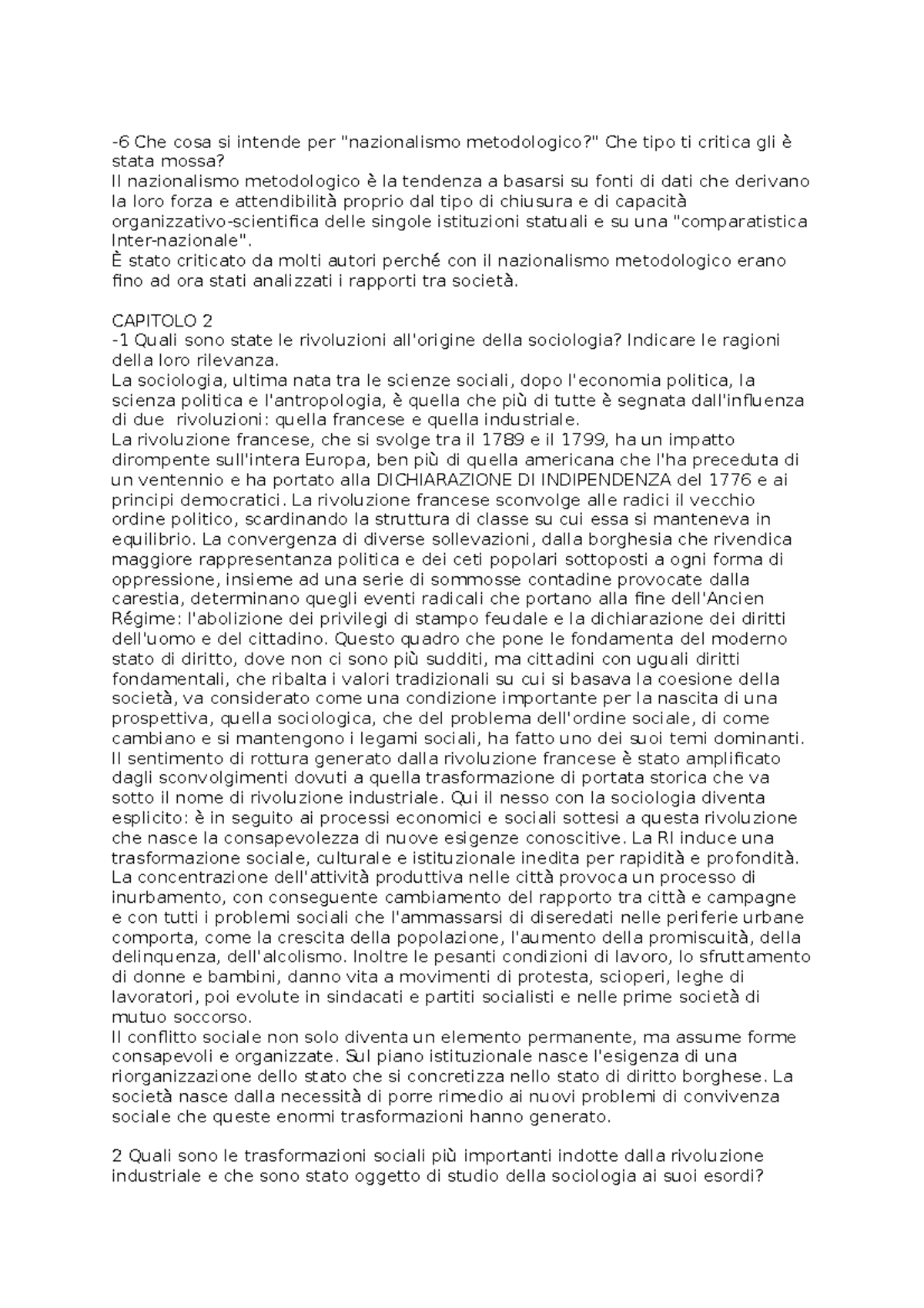 Domande fine capitolo manuale "Ambrosini-Sciolla" -6 Che cosa si ...