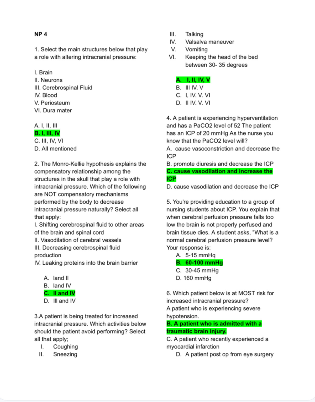 NP4 - Nursing Seminar practice question - Studocu