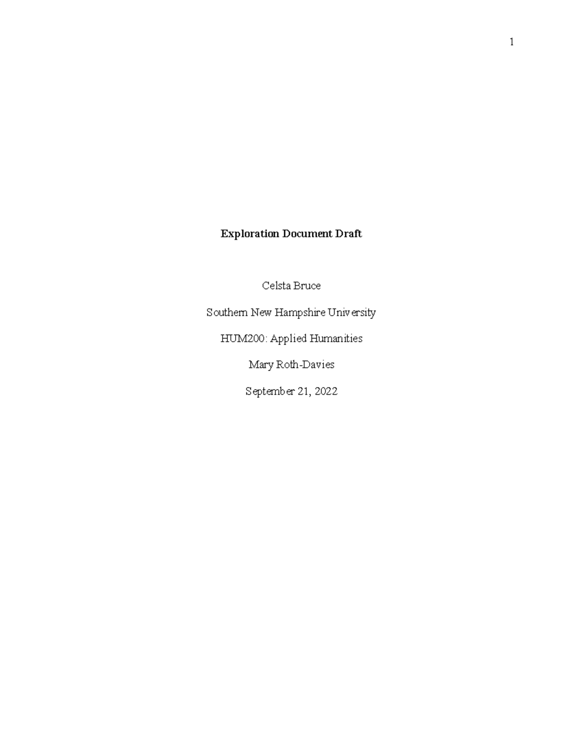 Exploration Document Draft - Exploration Document Draft Celsta Bruce ...