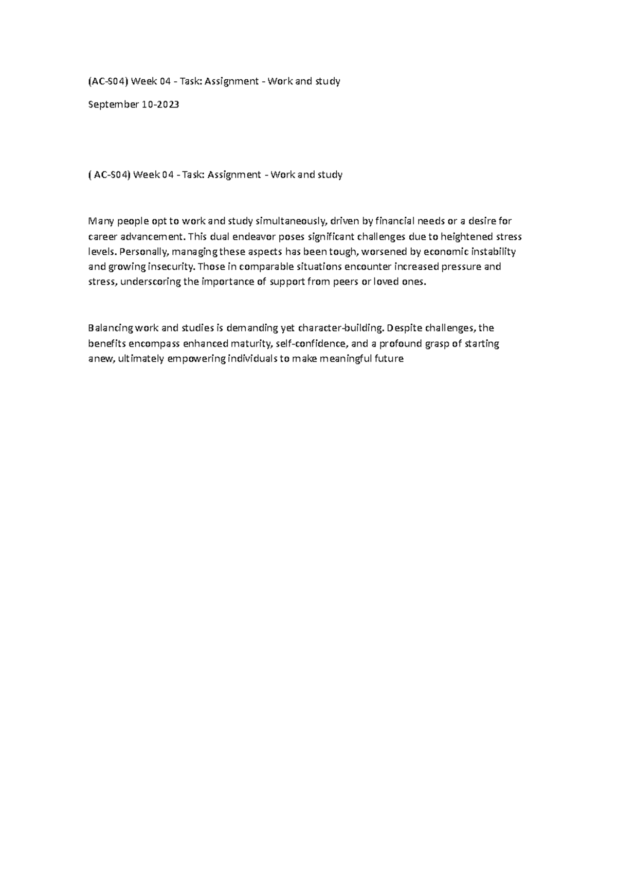 AC week 04 - (AC-S04) Week - (AC-S04) Week 04 - Task: Assignment - Work ...