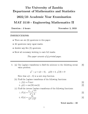 UNZA NS past papers - Mathematics m111 past paper 1998 - Split PDF ...