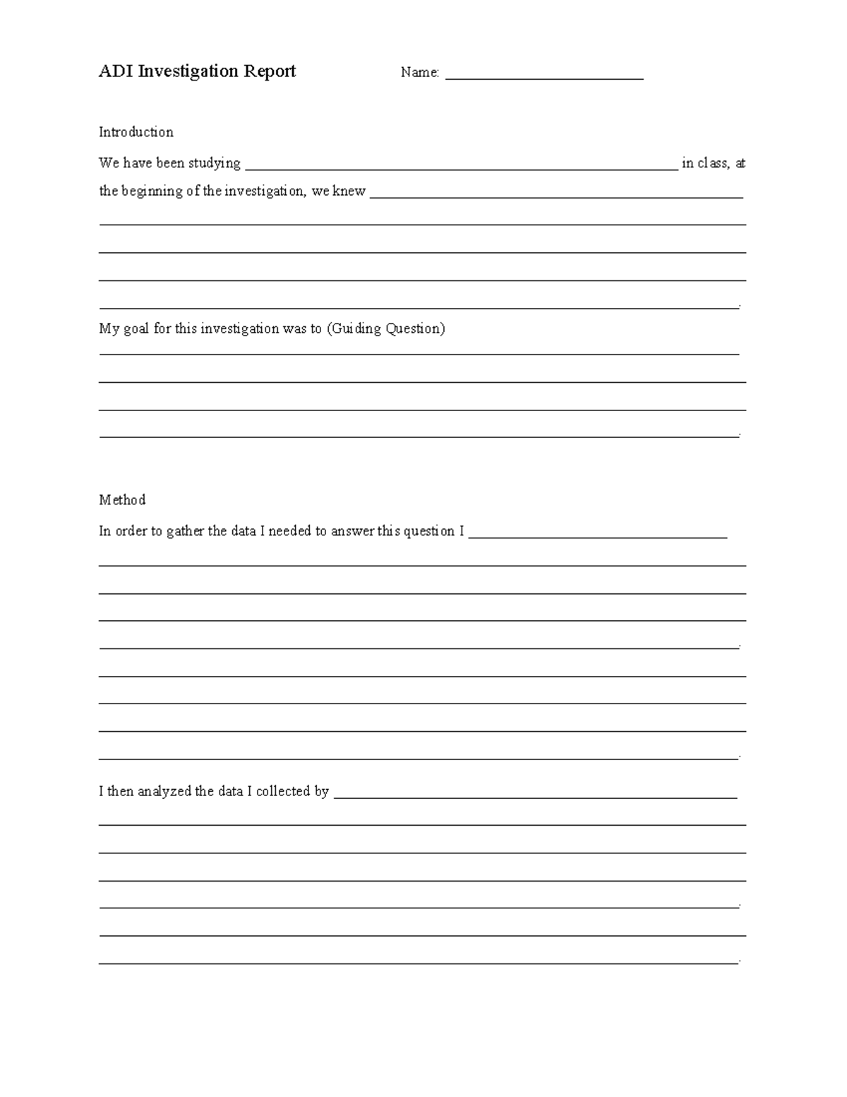 Copy of ADI Investigation Report Template - ADI Investigation Report ...