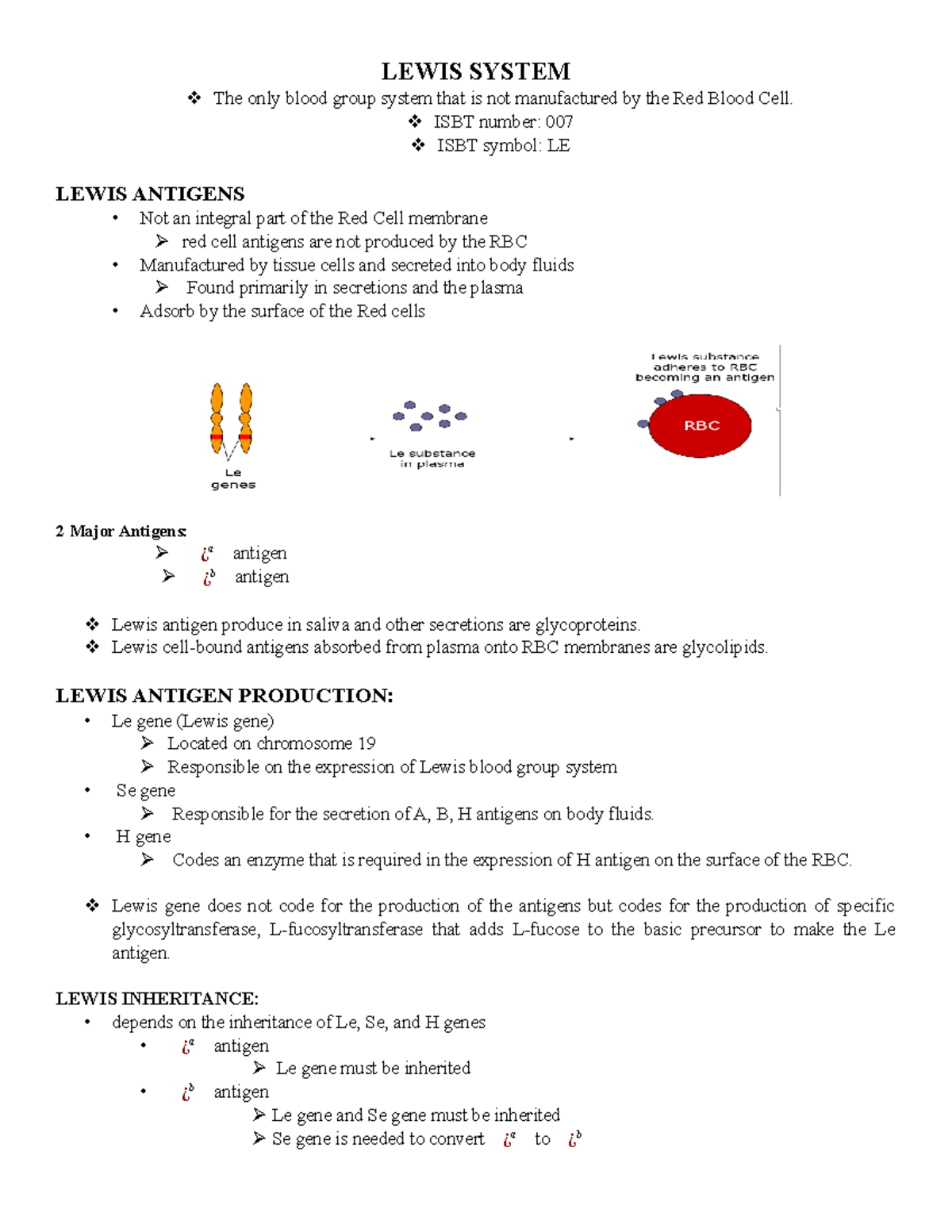 Lewis Blood Group System - LEWIS SYSTEM The only blood group system ...