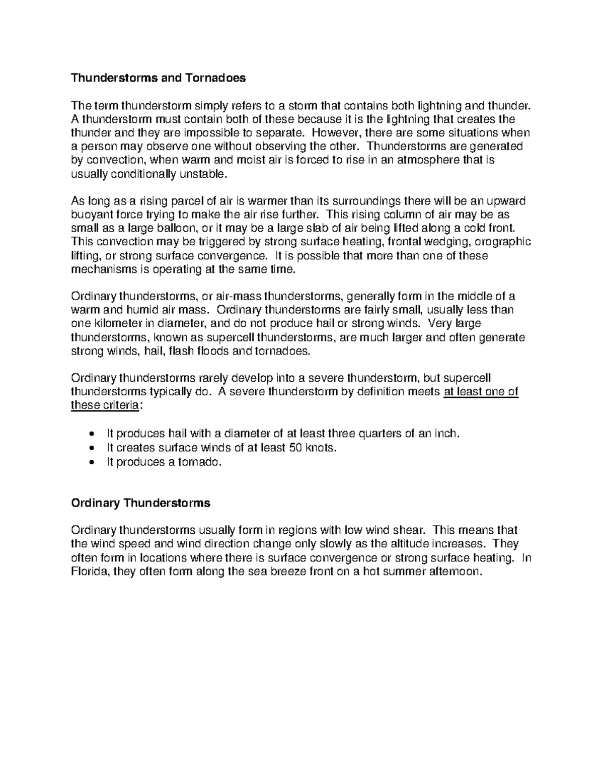 10 - Thunderstorms & Tornadoes - Thunderstorms and Tornadoes The term ...