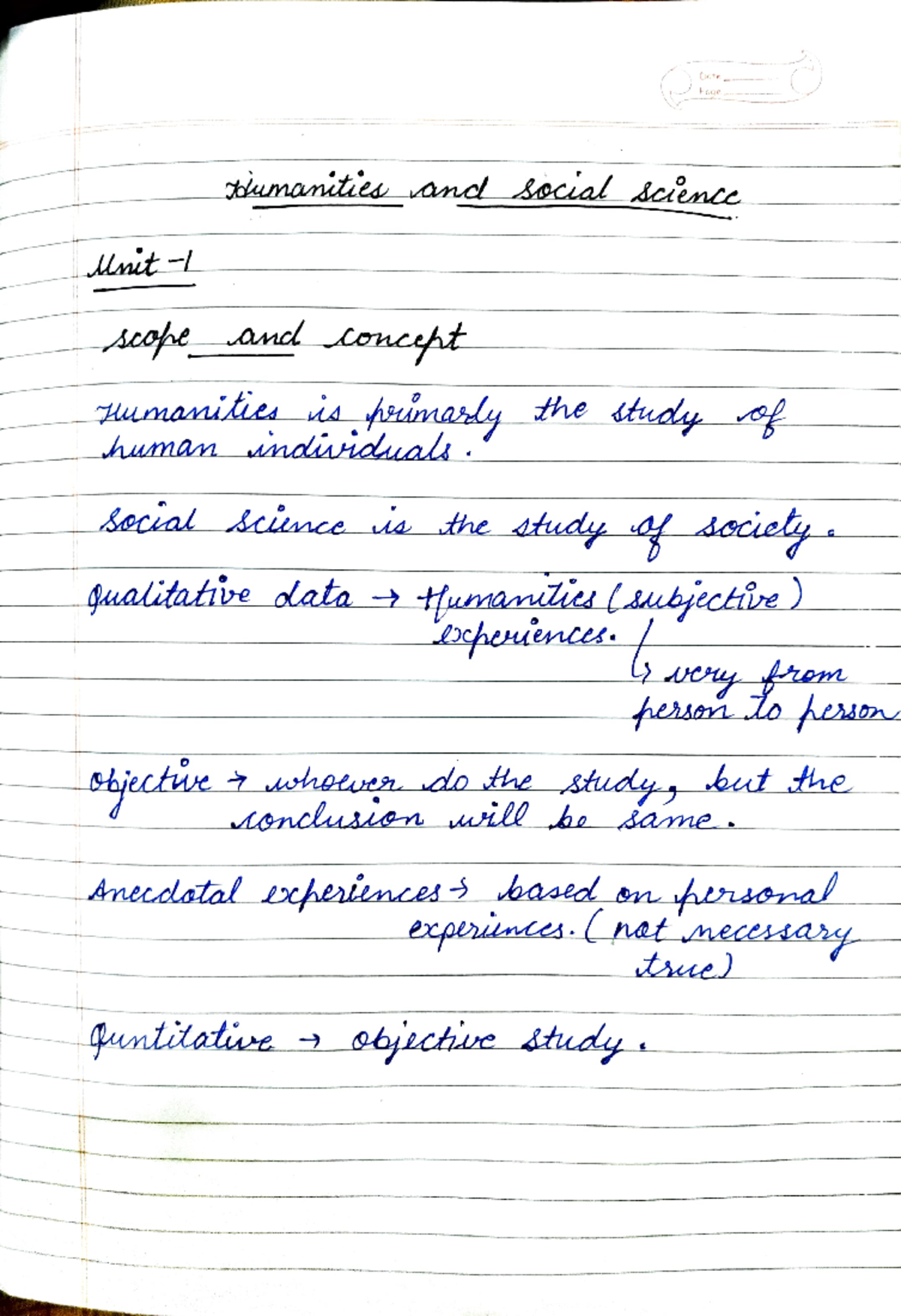 Hss notes - lit bumanities andd social scente umanitie s hrinasly the ...