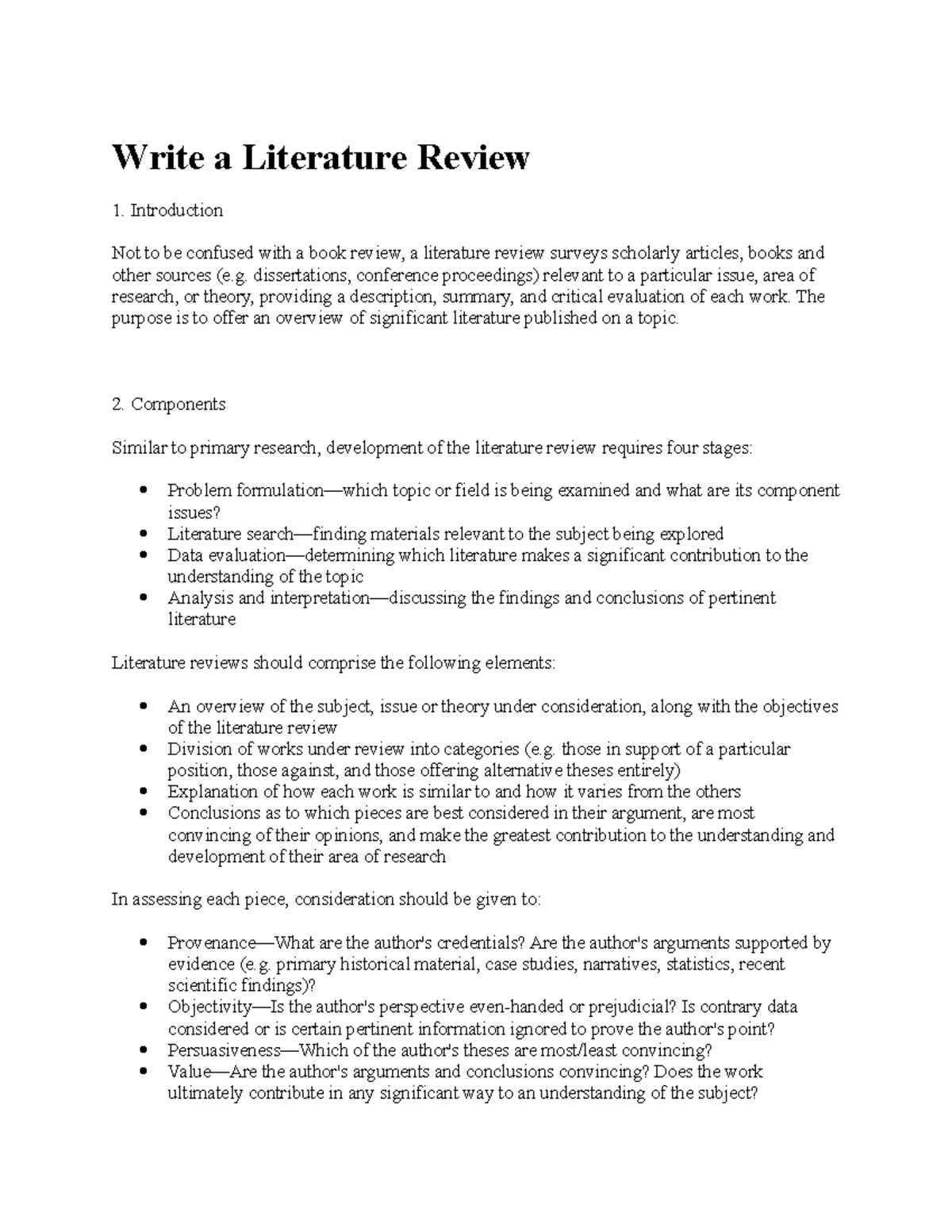 Write a Literature Review - Write a Literature Review Introduction Not ...