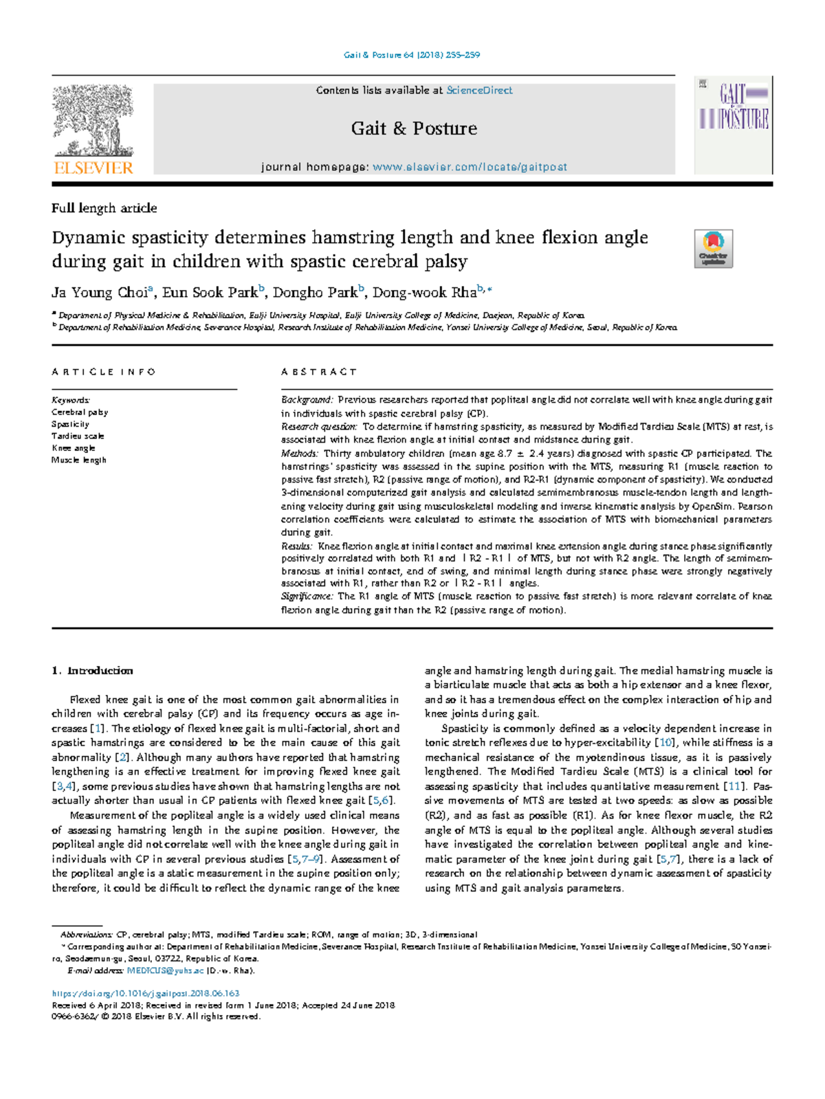 Analisis marcha PC-gait - Contents lists available at ScienceDirect ...