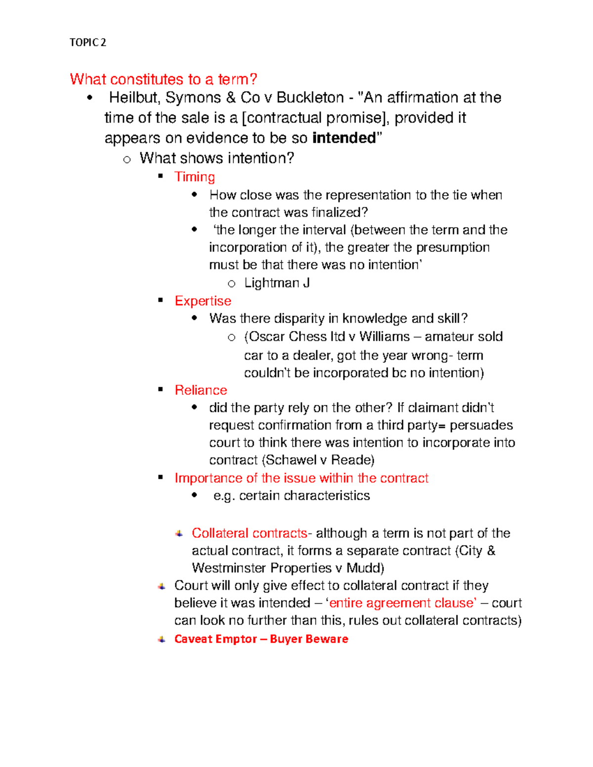 Topic 2 Notes - TOPIC 2 What constitutes to a term? Heilbut, Symons ...