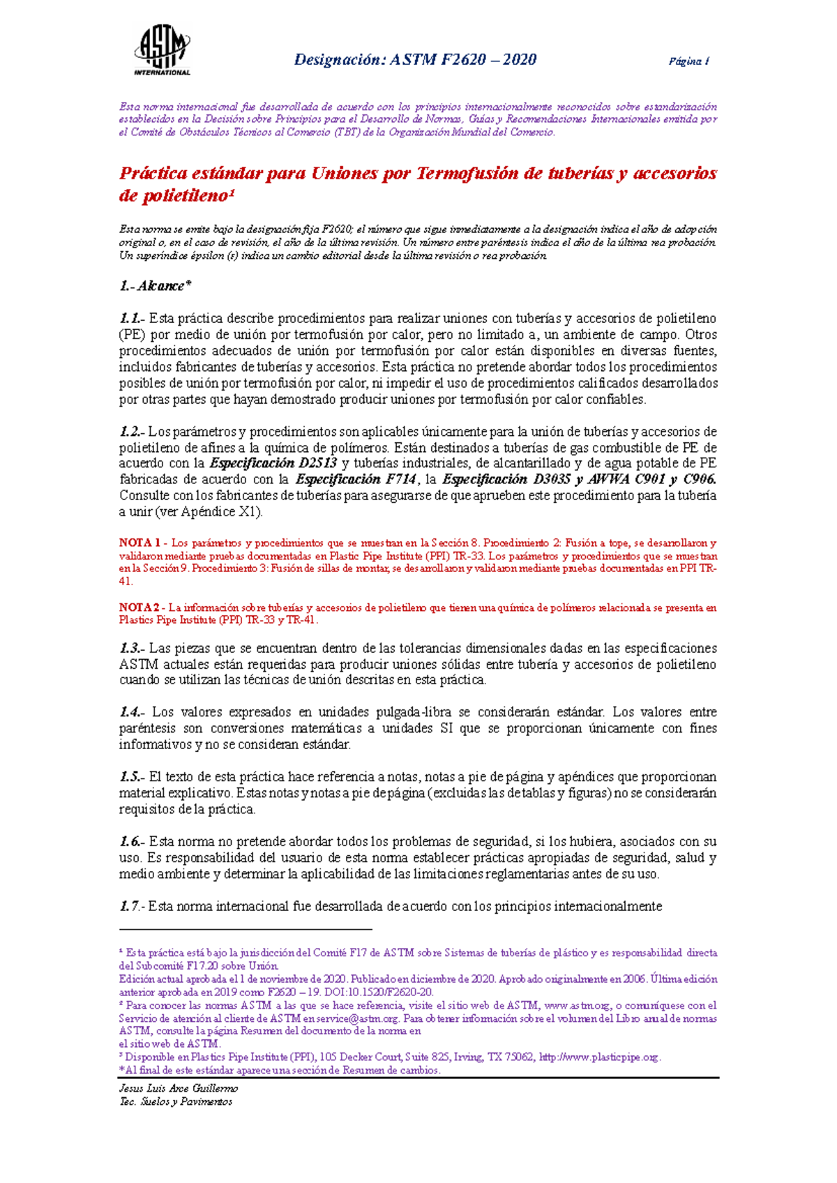 F2620 - 20 Termofusion Tuberias - Jesus Luis Arce Guillermo Esta norma ...