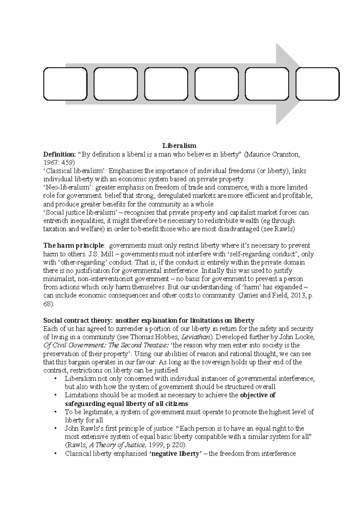 LLB104 study notes - Liberalism Definition: “By definition a liberal is ...