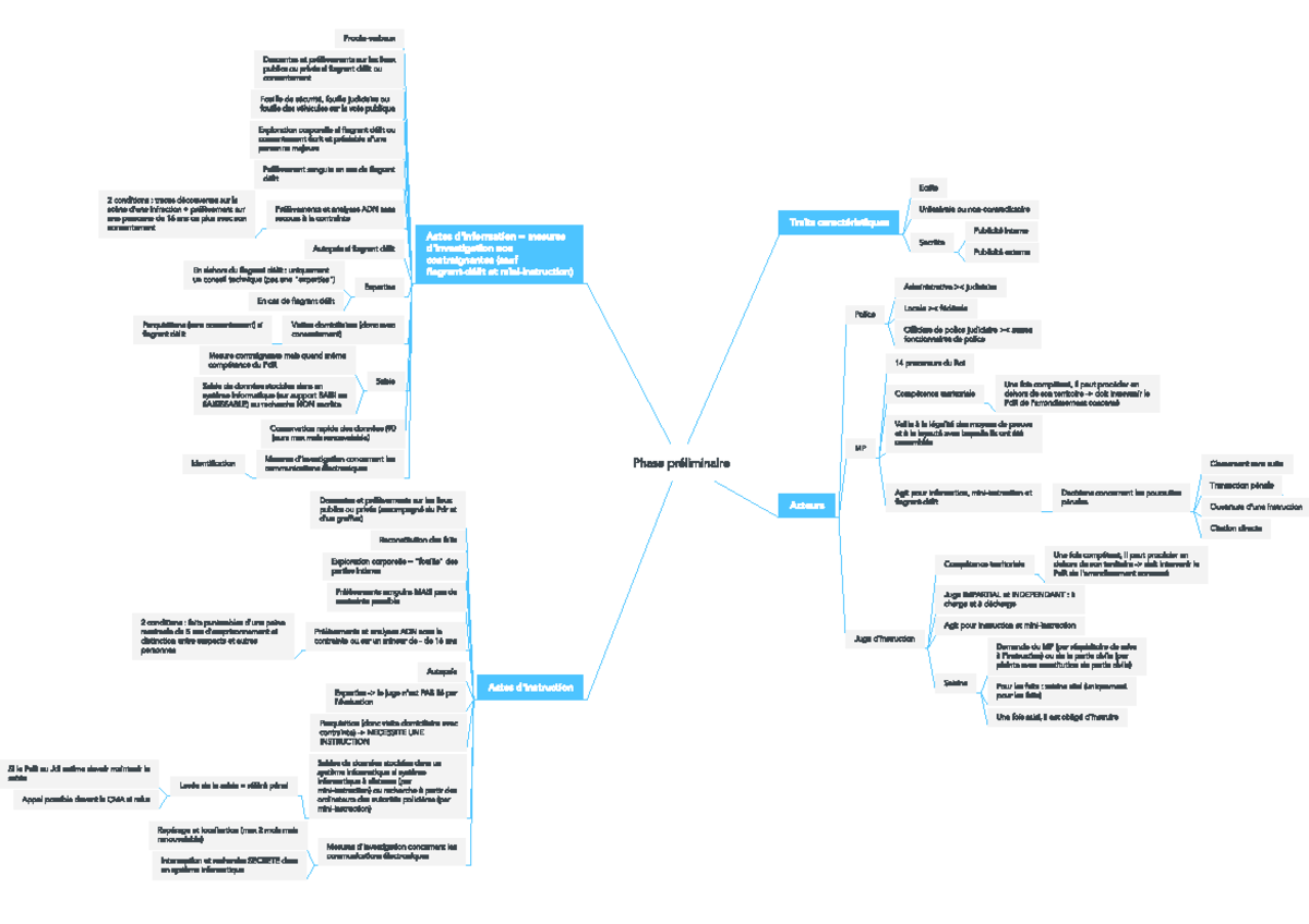 Phase préliminaire - mindmap - Phase préliminaire 1. Traits ...