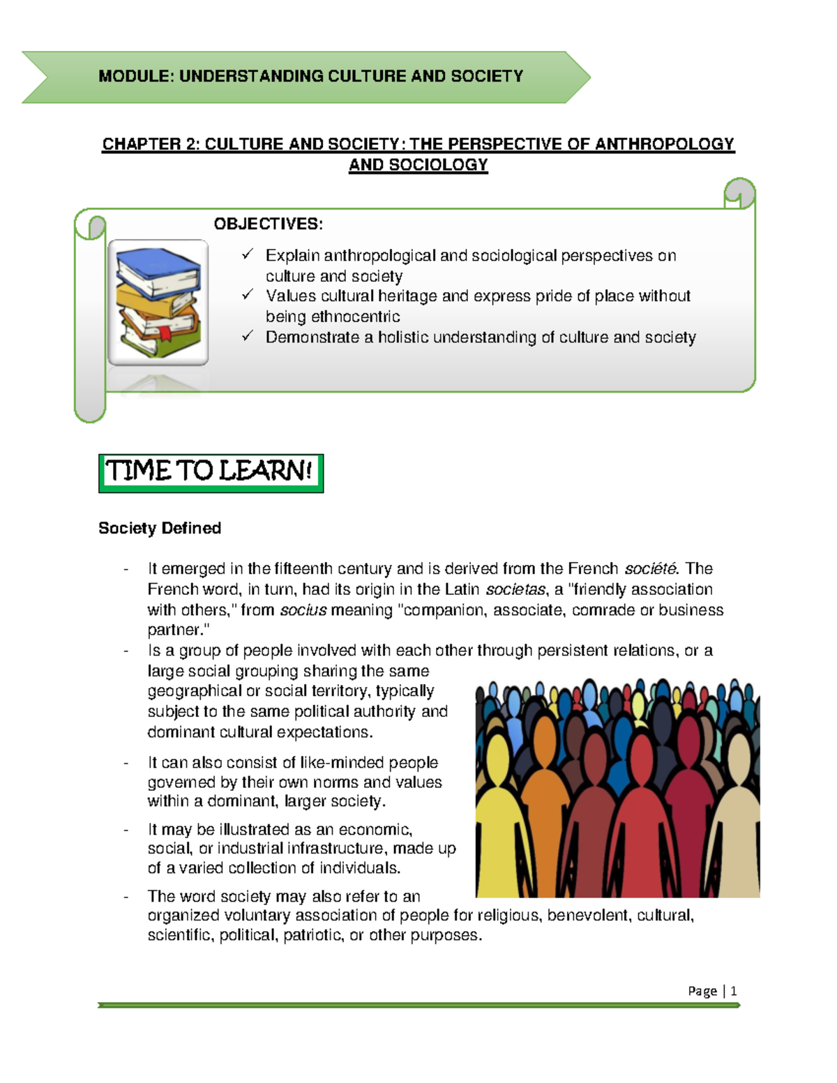 Chapter 2 Culture AND Society - THE Perspective OF Anthropology AND ...